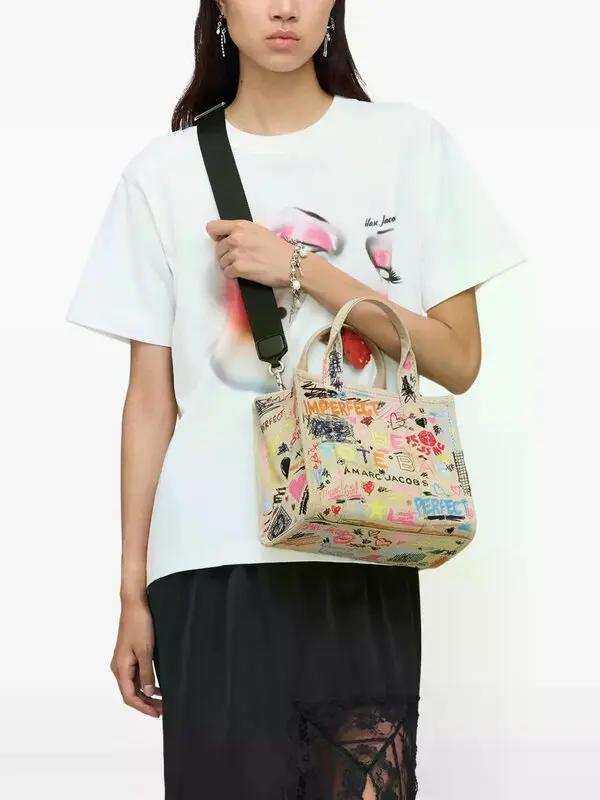 Marc Jacobs The Punk Scribble Canvas Tote Bag - Neutrals
