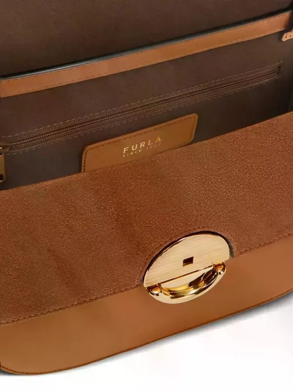 Furla Sfera Leather Shoulder Bag - Brown