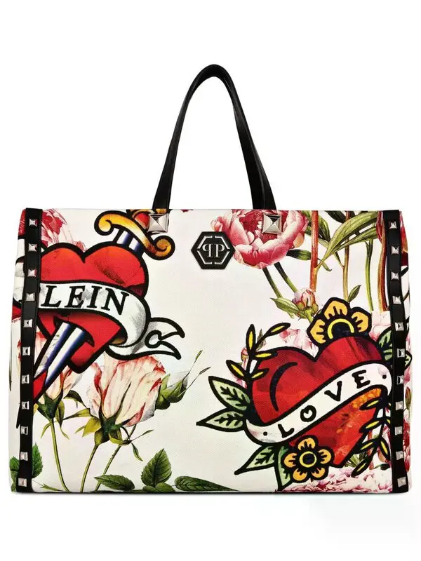 Philipp Plein Love Canvas Tote