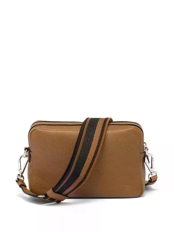 Prada Triangle-logo Plaque Crossbody Bag - Brown