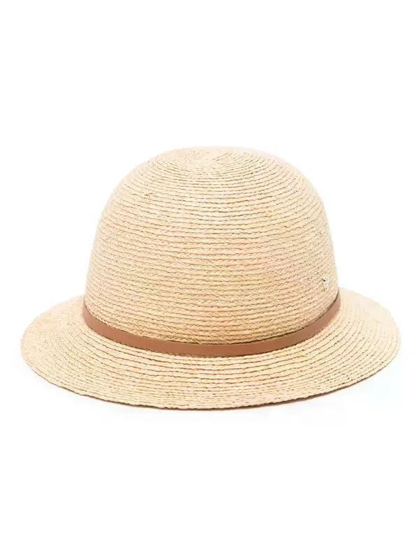 Helen Kaminski Woven Raffia Cloche Hat - Neutrals