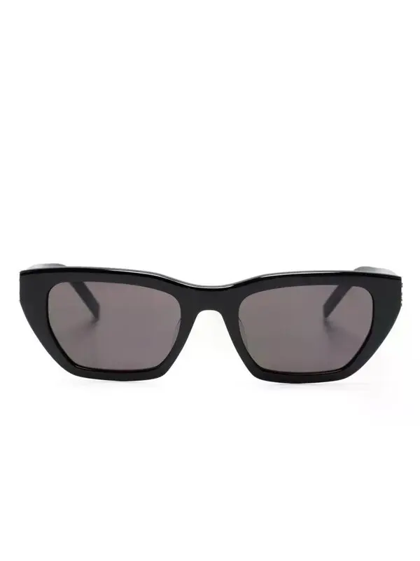 Saint Laurent Logo Cat-eye Frame Sunglasses - Black