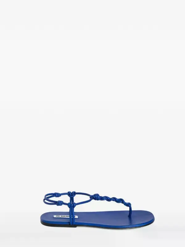 JIL SANDER Knotted-strap Flat Sandals - Blue