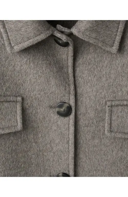 Mango Wool Blend Jacket - Medium Brown