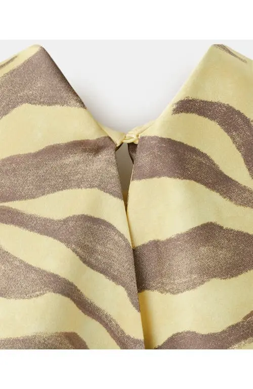 Mango Zebra Stripe Midi Dress With Scarf Detail