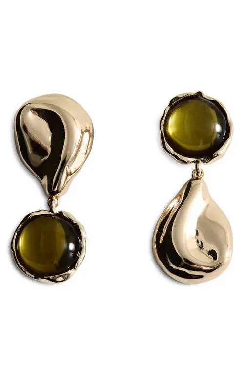 Mango Mixed Resin Drop Earrings - Gold