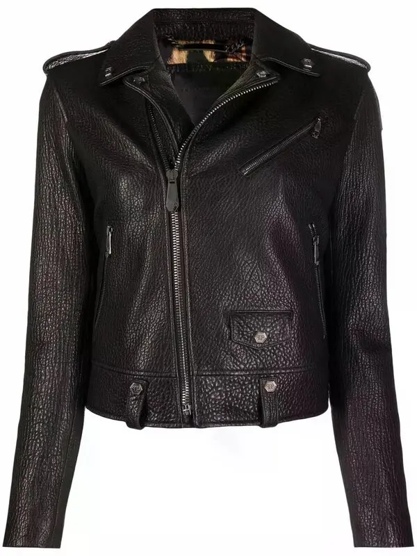 Philipp Plein Leather Biker Jacket