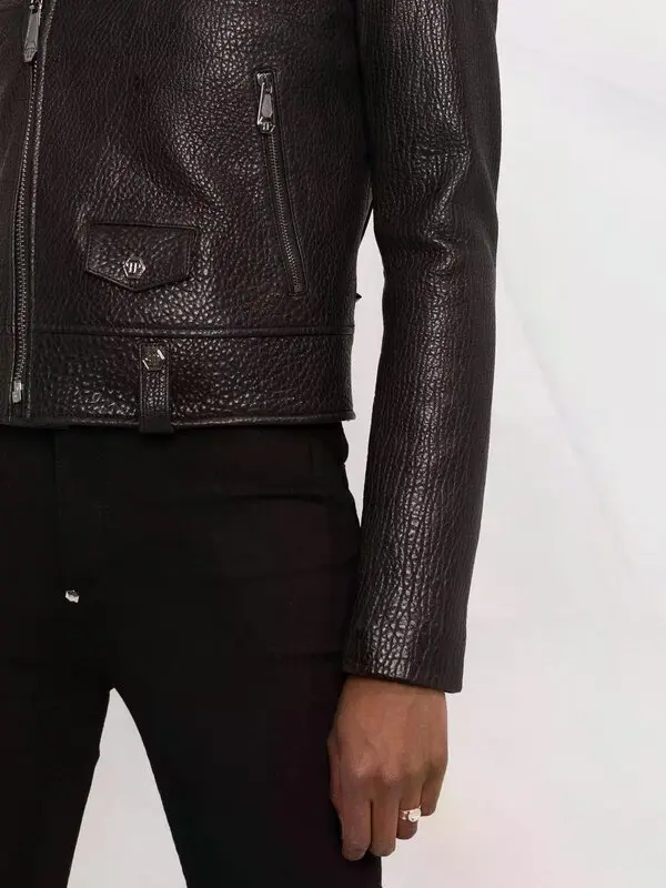 Philipp Plein Leather Biker Jacket