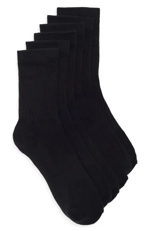 Nordstrom Everyday Demi Crew Socks Pack Of 3 - Black