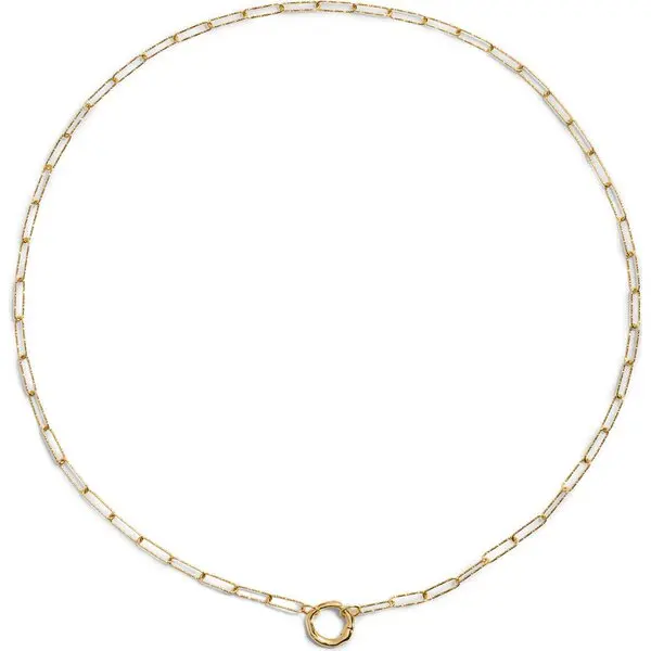 Monica Vinader Alta Textured Charm Necklace - 18k Gold Vermeil