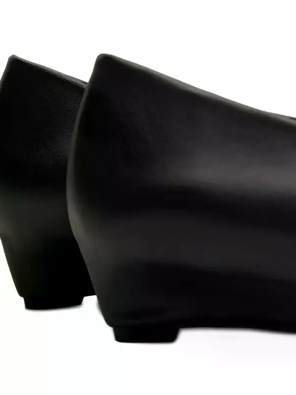 AMI Paris Lamb Leather Pointed Toe Wedge Pumps