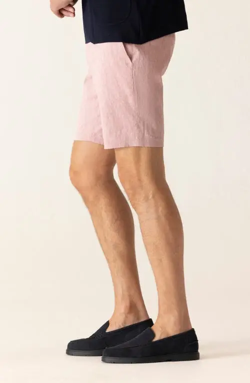 DEKE Oasis 8.5-inch Linen Blend Bermuda Shorts - Watermelon