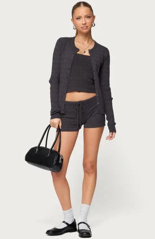 EDIKTED Nella Cable Stitch Shorts