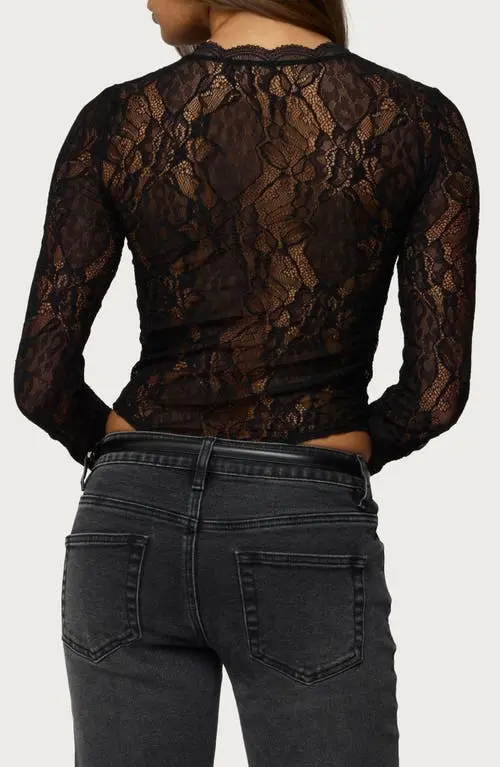 EDIKTED Sheer Lace Bodysuit