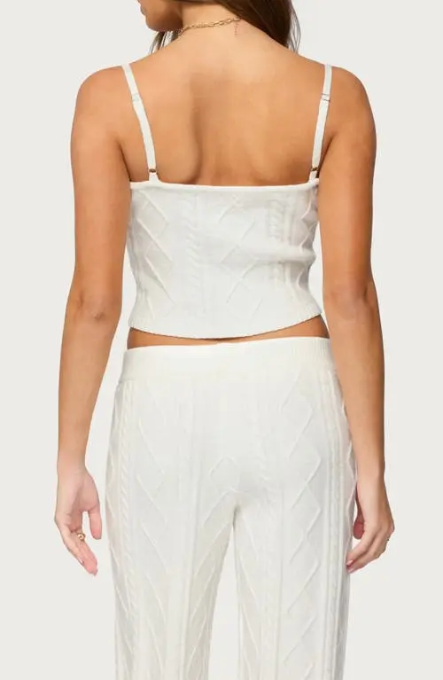 EDIKTED Louise Cable Stitch Crop Camisole