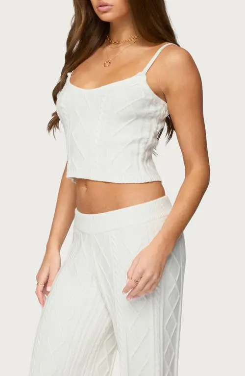EDIKTED Louise Cable Stitch Crop Camisole
