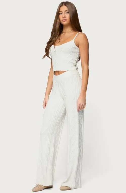 EDIKTED Louise Cable Stitch Crop Camisole