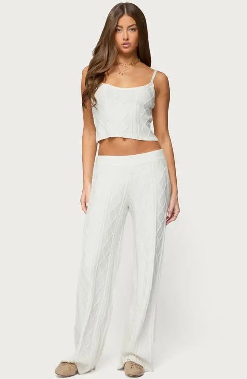 EDIKTED Louise Cable Stitch Crop Camisole
