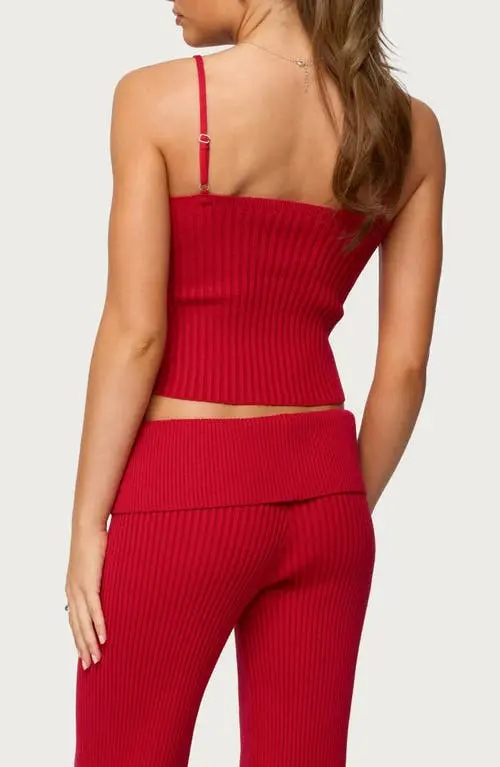 EDIKTED Adannah Tie Neck Rib Tank