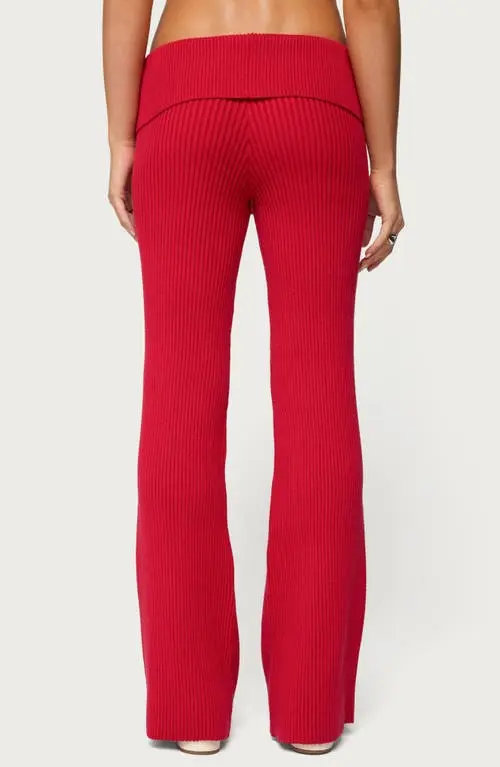 EDIKTED Adannah Foldover Rib Pants