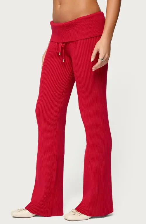 EDIKTED Adannah Foldover Rib Pants