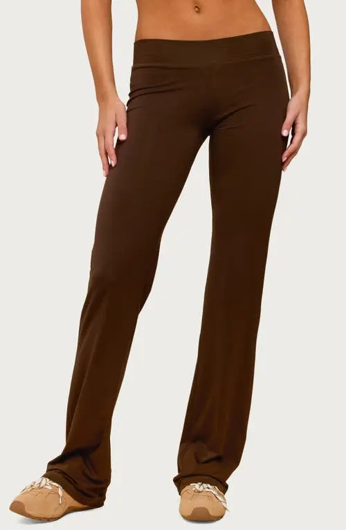 EDIKTED Callan Flare Pants - Brown