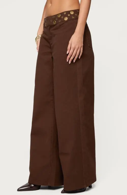 EDIKTED Grommet Low-rise Wide-leg Jeans