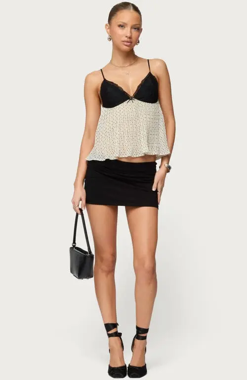 EDIKTED Low Rise Mini Skirt - Black