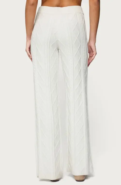 EDIKTED Louise Cable Knit Straight Leg Pants
