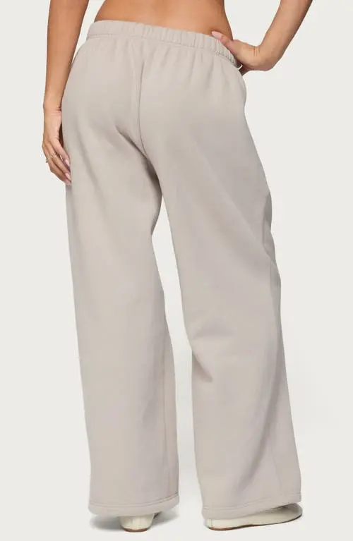EDIKTED Wide Leg Sweatpants - Beige