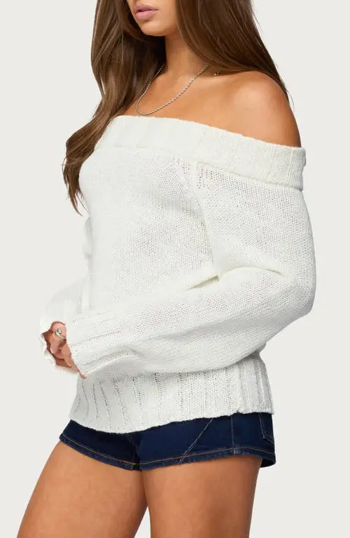 EDIKTED Off-the-shoulder Relaxed Fit Sweater