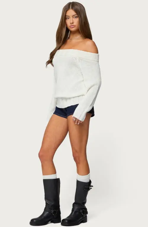 EDIKTED Off-the-shoulder Relaxed Fit Sweater