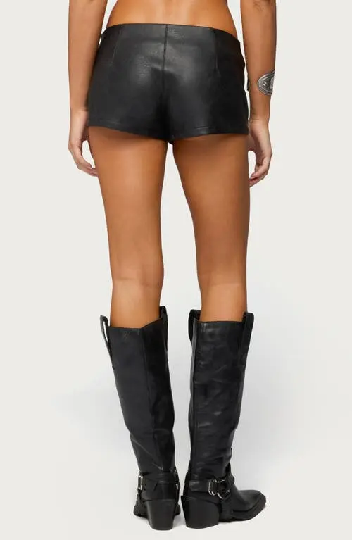 EDIKTED Jessica Faux Leather Shorts