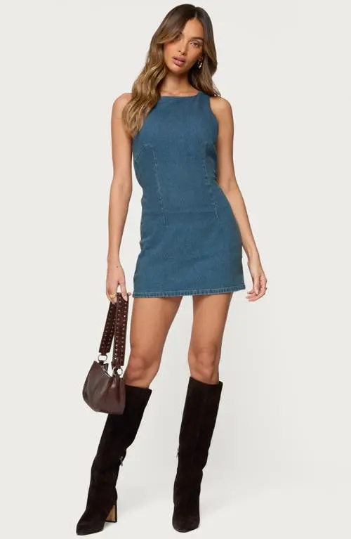 EDIKTED Zurey Sleeveless Denim Romper