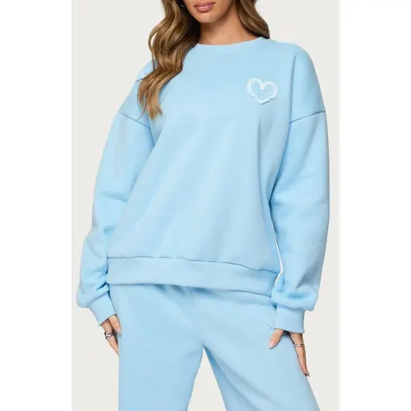 EDIKTED Love Oversized Sweatshirt - Light-blue