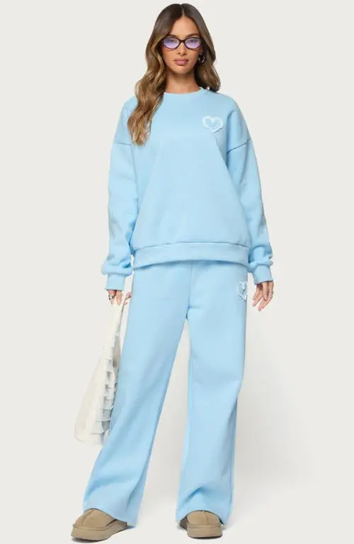 EDIKTED Love Oversized Sweatshirt - Light-blue