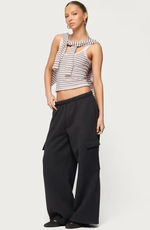 EDIKTED Wide Leg Cargo Sweatpants