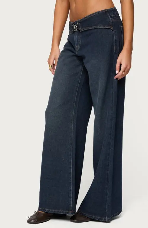 EDIKTED Briah Belted Wide Leg Jeans