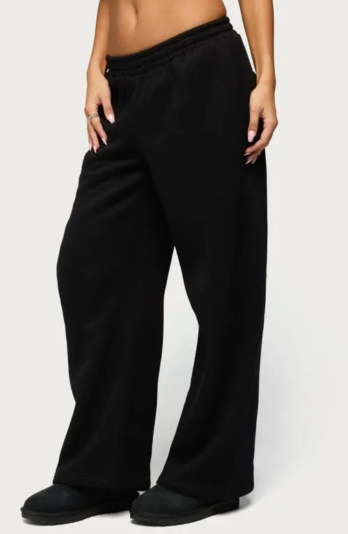 EDIKTED Flared Leg Sweatpants - Black