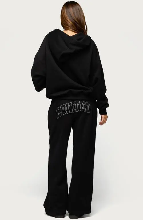 EDIKTED Flared Leg Sweatpants - Black