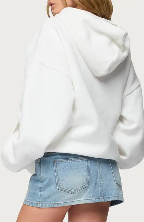 EDIKTED Oversized Hoodie With Embroidered Detail - White