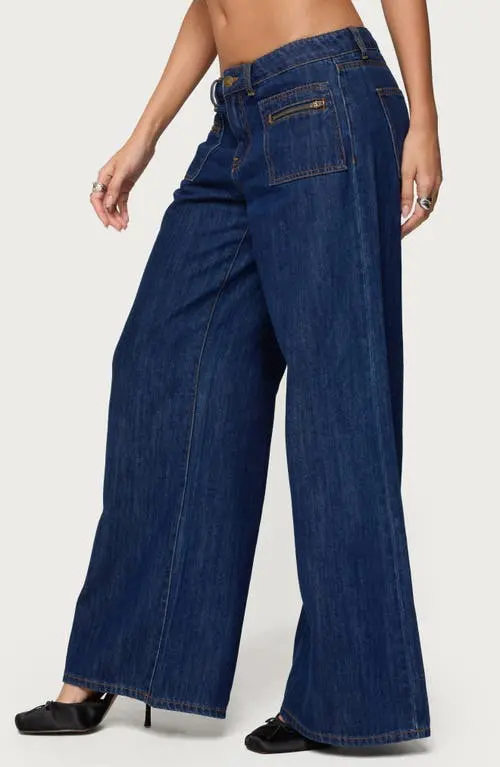 EDIKTED Jimena Low Rise Wide Leg Jeans