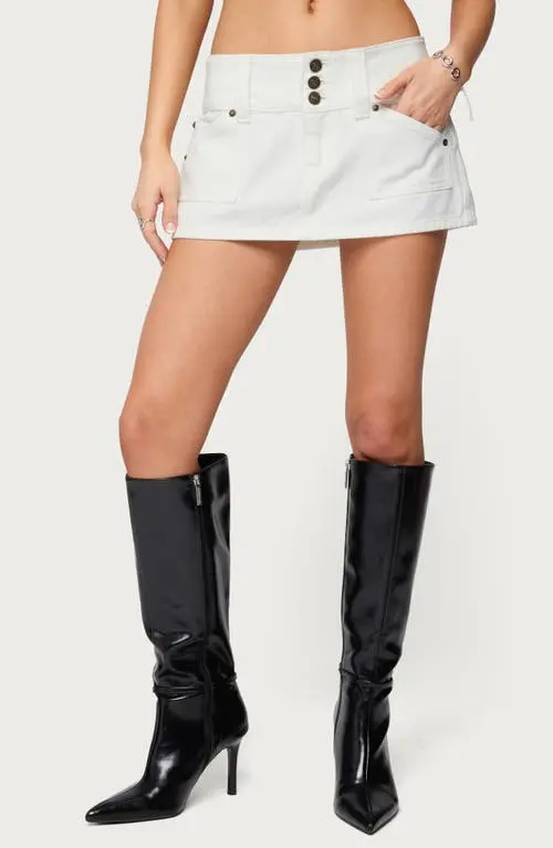 EDIKTED Mckinley Denim Miniskirt - White