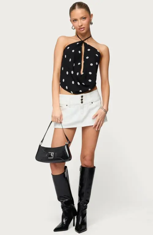 EDIKTED Mckinley Denim Miniskirt - White