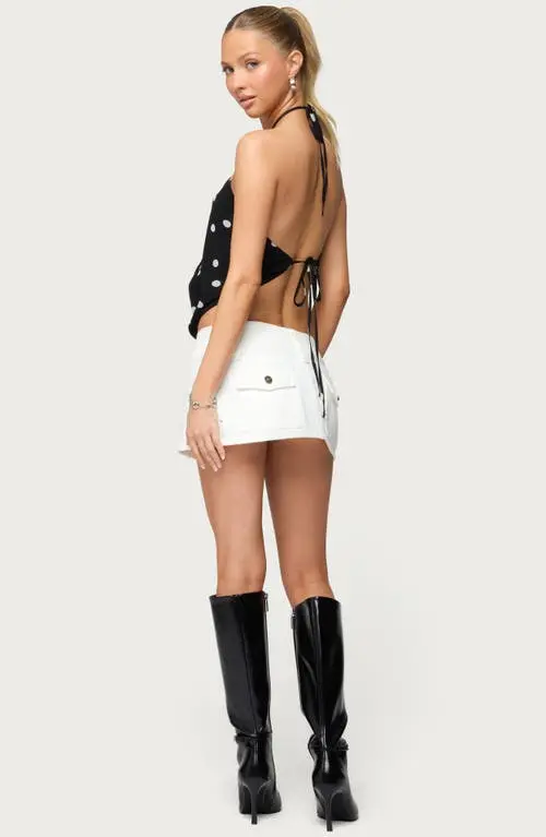 EDIKTED Mckinley Denim Miniskirt - White