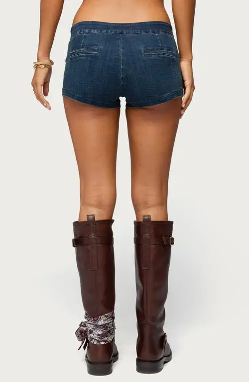 EDIKTED Sashe Low Rise Fitted Denim Shorts