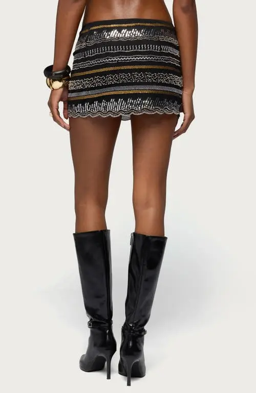 EDIKTED Sequin-embellished Mini Skirt
