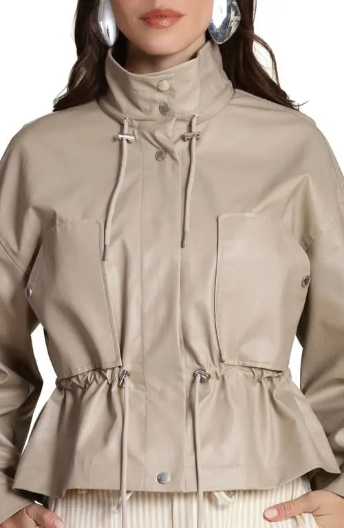 Avec Les Filles Faux Leather Cropped Anorak