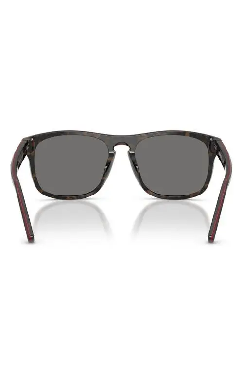 SCUDERIA FERRARI Polarized Square Sunglasses - Havana/red/havana