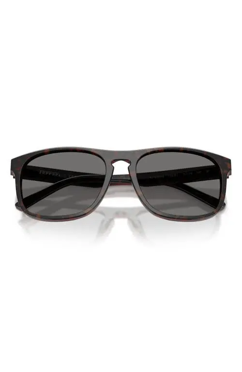 SCUDERIA FERRARI Polarized Square Sunglasses - Havana/red/havana